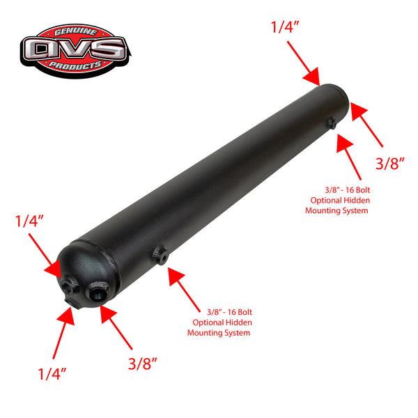 AVS 2 Gallon Aluminum Tank - Black - Complete Air Ride